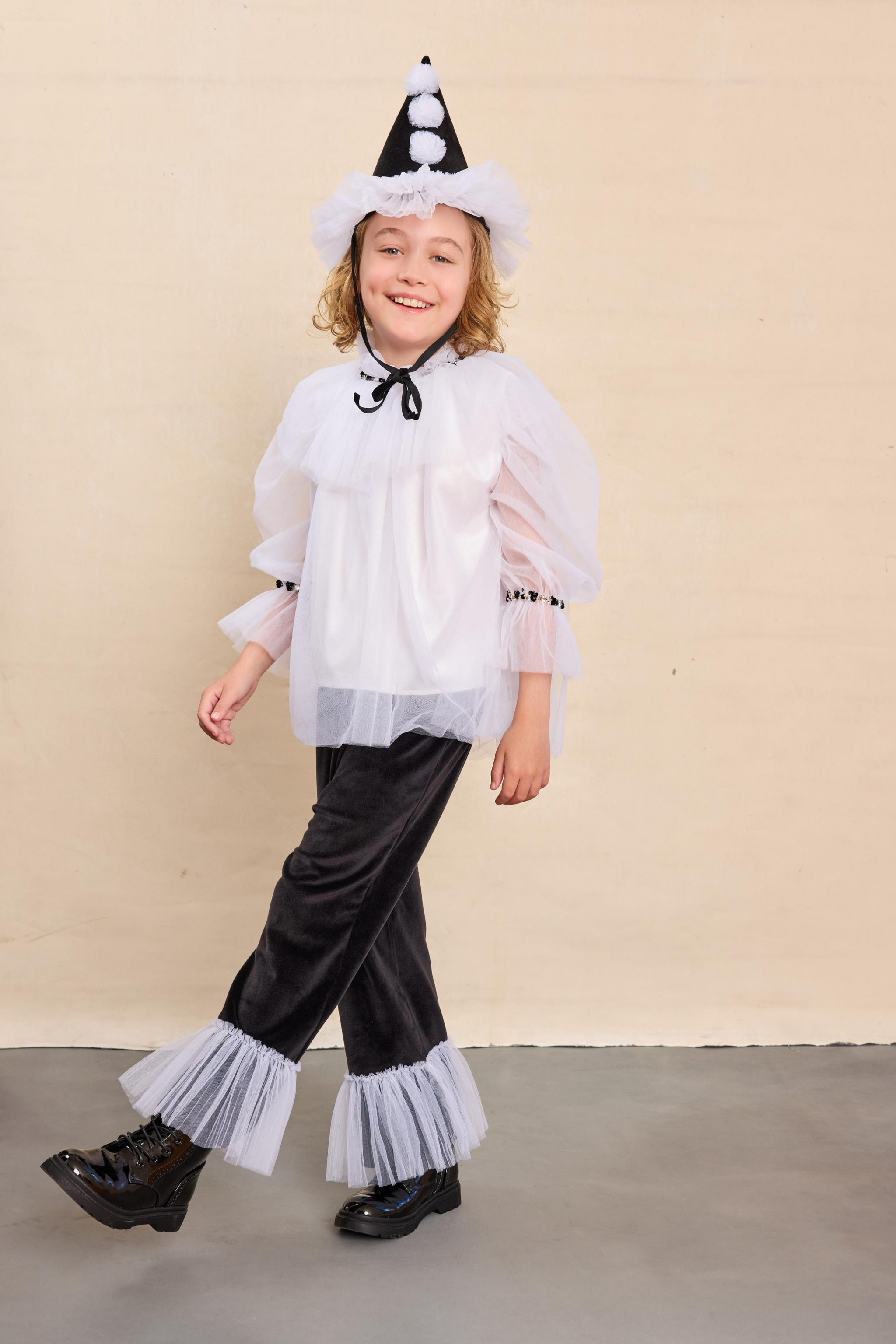 Pierrot Clown Costume Set for Boys